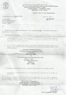 CBSE Letter - Haryana Council of Open Schooling - Rohtak